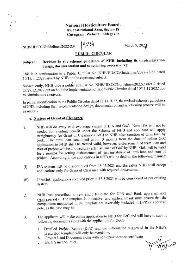 Revision of NHB Scheme Guidelines and Implementation Process - Enrich ...