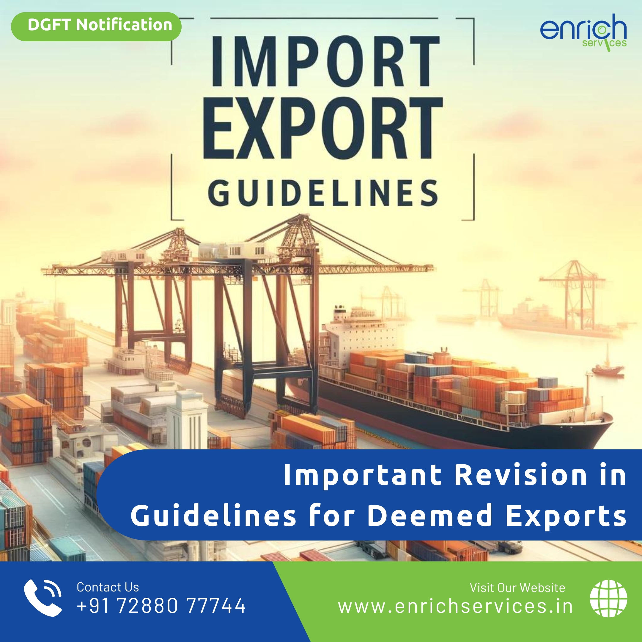 Important Revision in Guidelines for Deemed Exports - Enrich Services